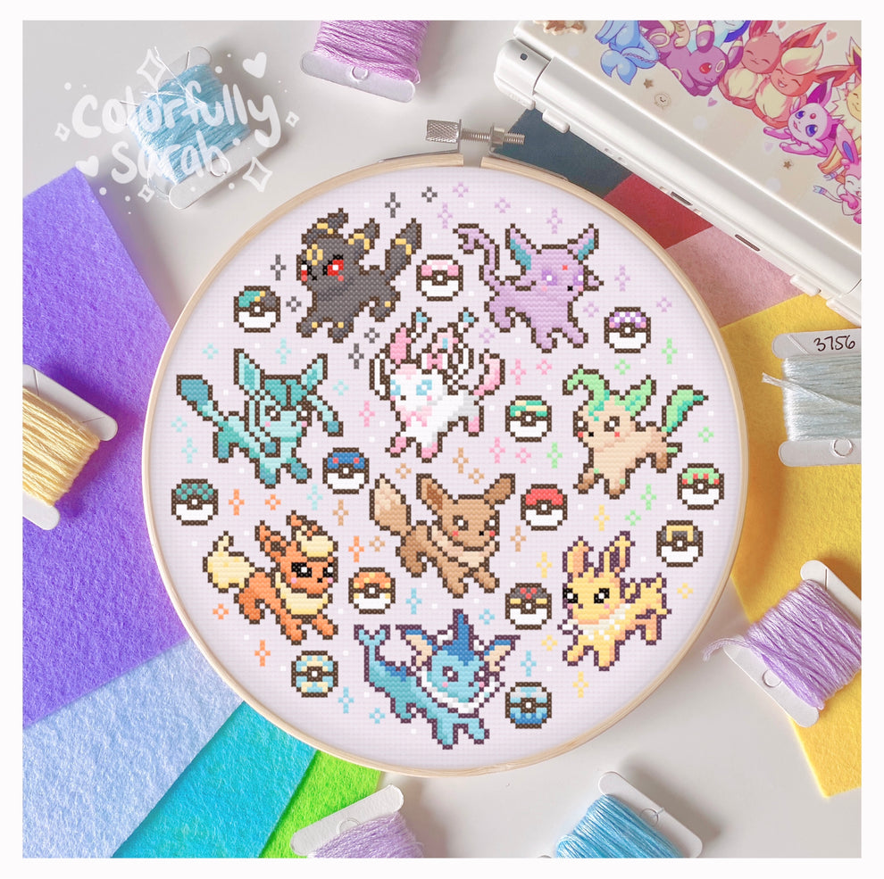 Eeveelutions Digital Cross Stitch Pattern PDF – Colorfullysarahshop
