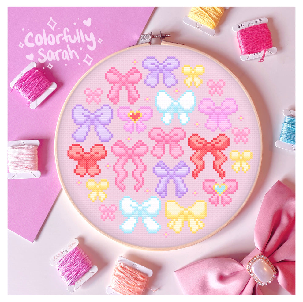 Bows Cross Stitch Pattern – Colorfullysarahshop
